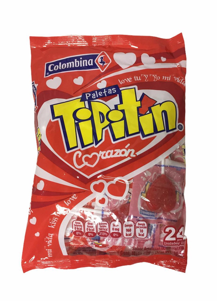 PALETA TIPITIN CORAZON BOLSA 2 | Supermercado El Éxito